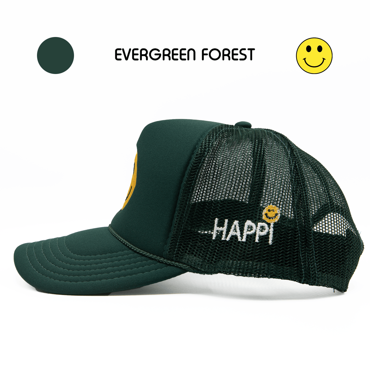 Happi Hats - Evergreen Forest Green Trucker Hat